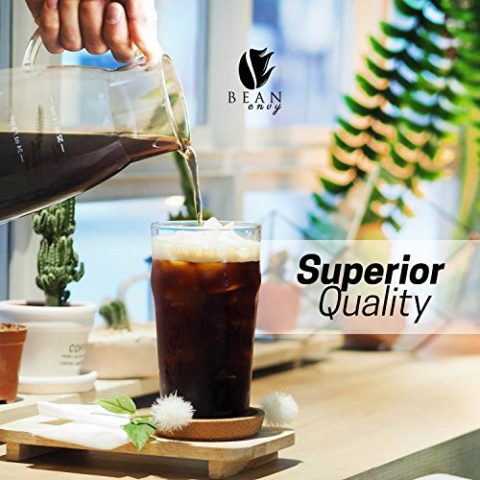 Bean Envy Cold Brew Coffee Maker – 32 oz Glass Iced Tea & Coffee Cold ...